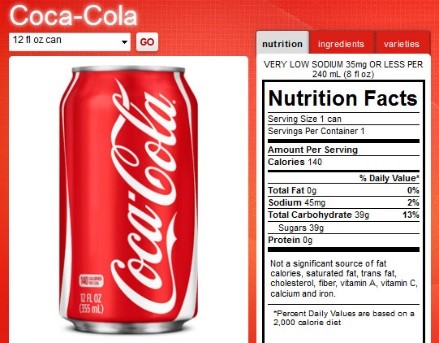 Coca-Cola Nutrition Facts | New Health Advisor